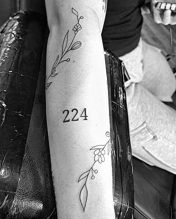 Number Tattoos on Forearm