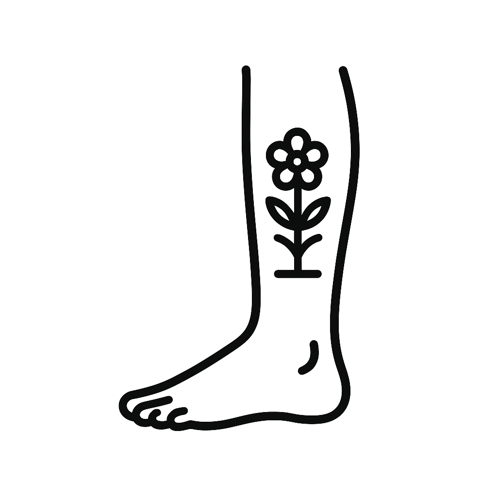 Fine Line Tattoos on Shin