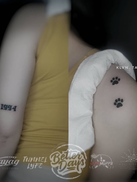 1994 and Paw Prints - Tattoos.com