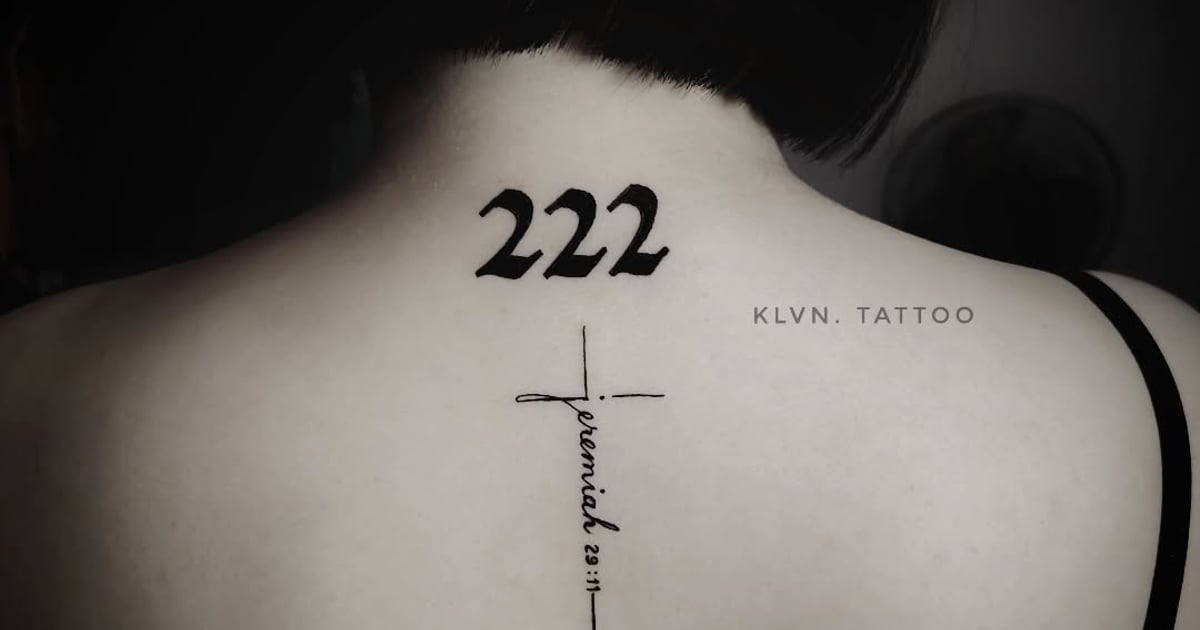 222 with Jeremiah 29:11 Cross - Tattoos.com