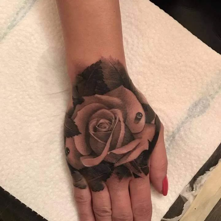 Black & Grey Realistic Rose - Tattoos.com