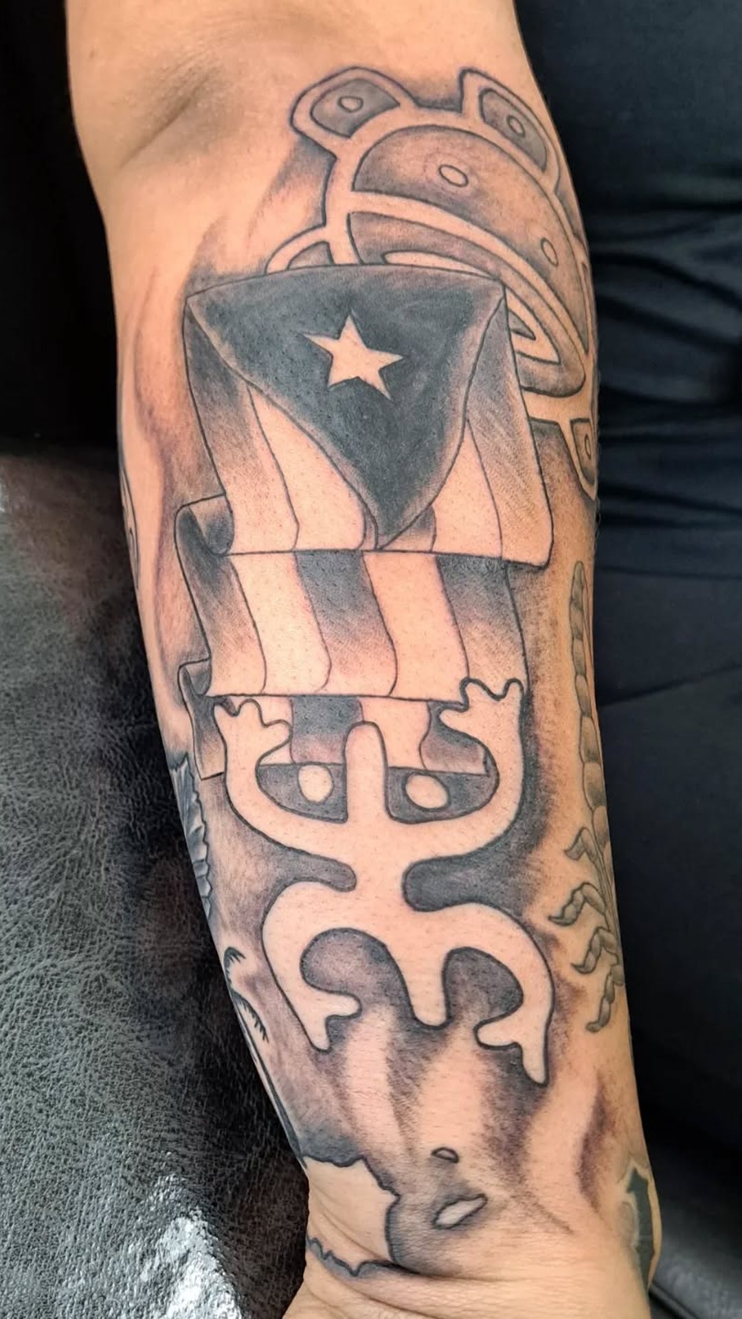 Boricua Pride with Taíno Coquí Banner - Tattoos.com