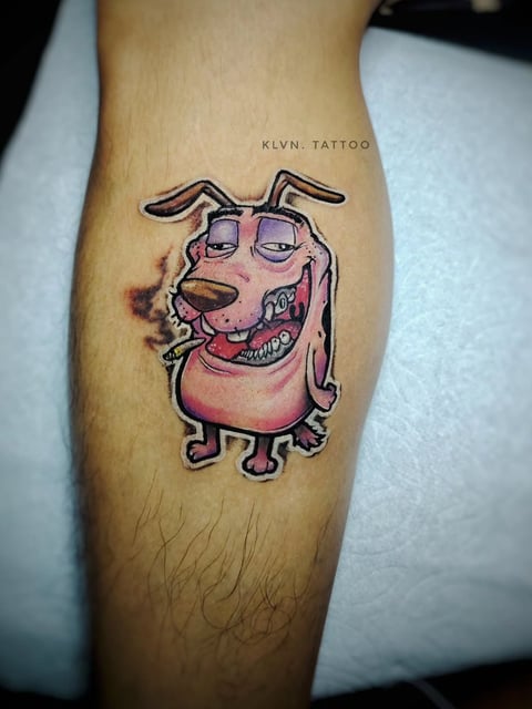 Courage-Inspired Grotesque Dog - Tattoos.com
