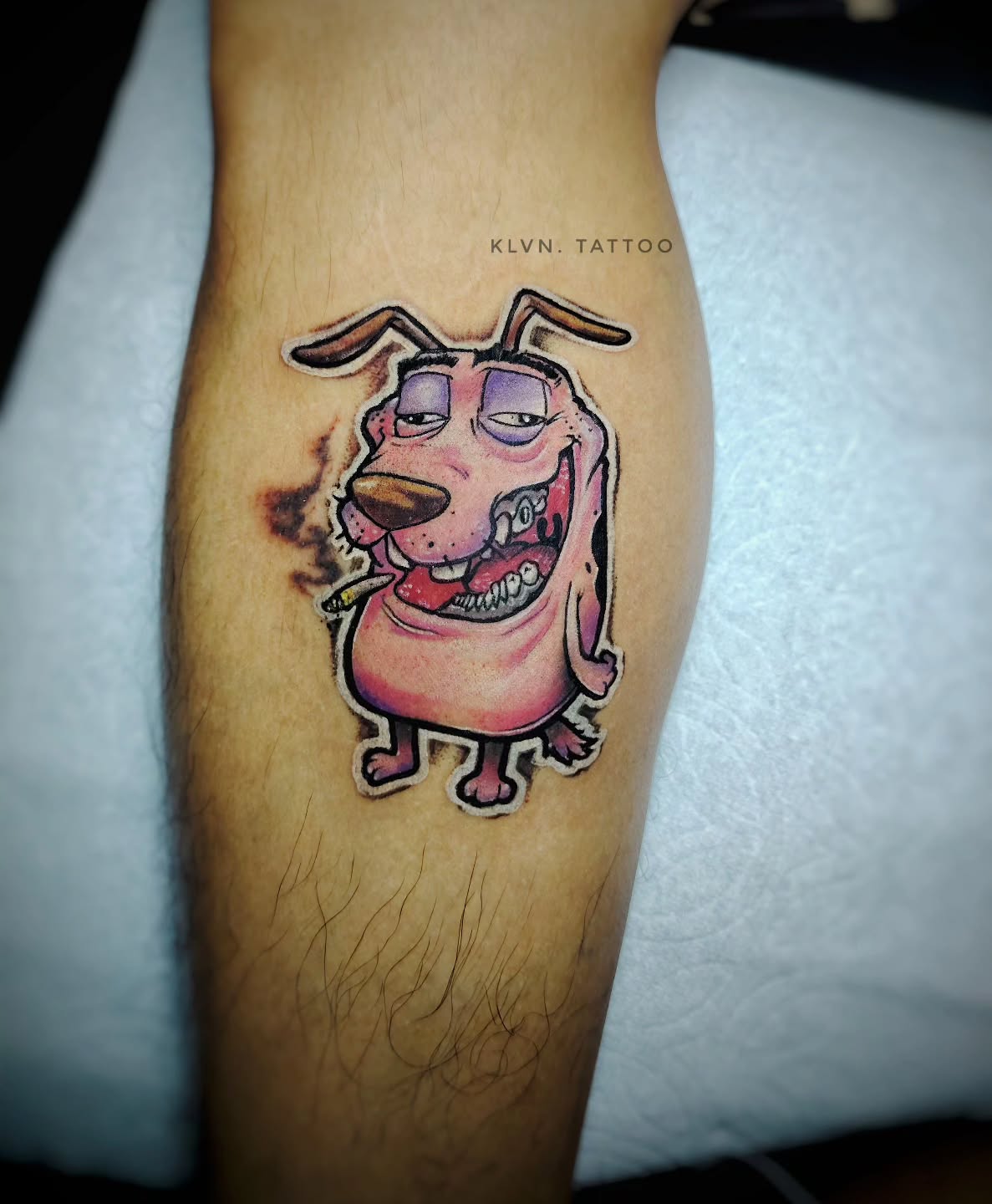 Courage-Inspired Grotesque Dog - Tattoos.com