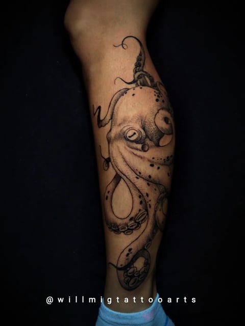 Octopus Tattoos on Leg