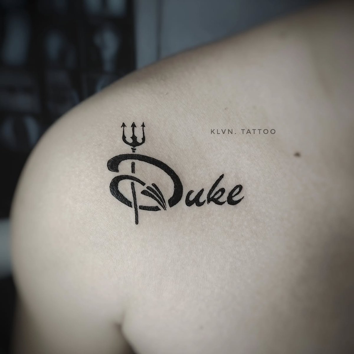 Duke Trident Lettering - Tattoos.com