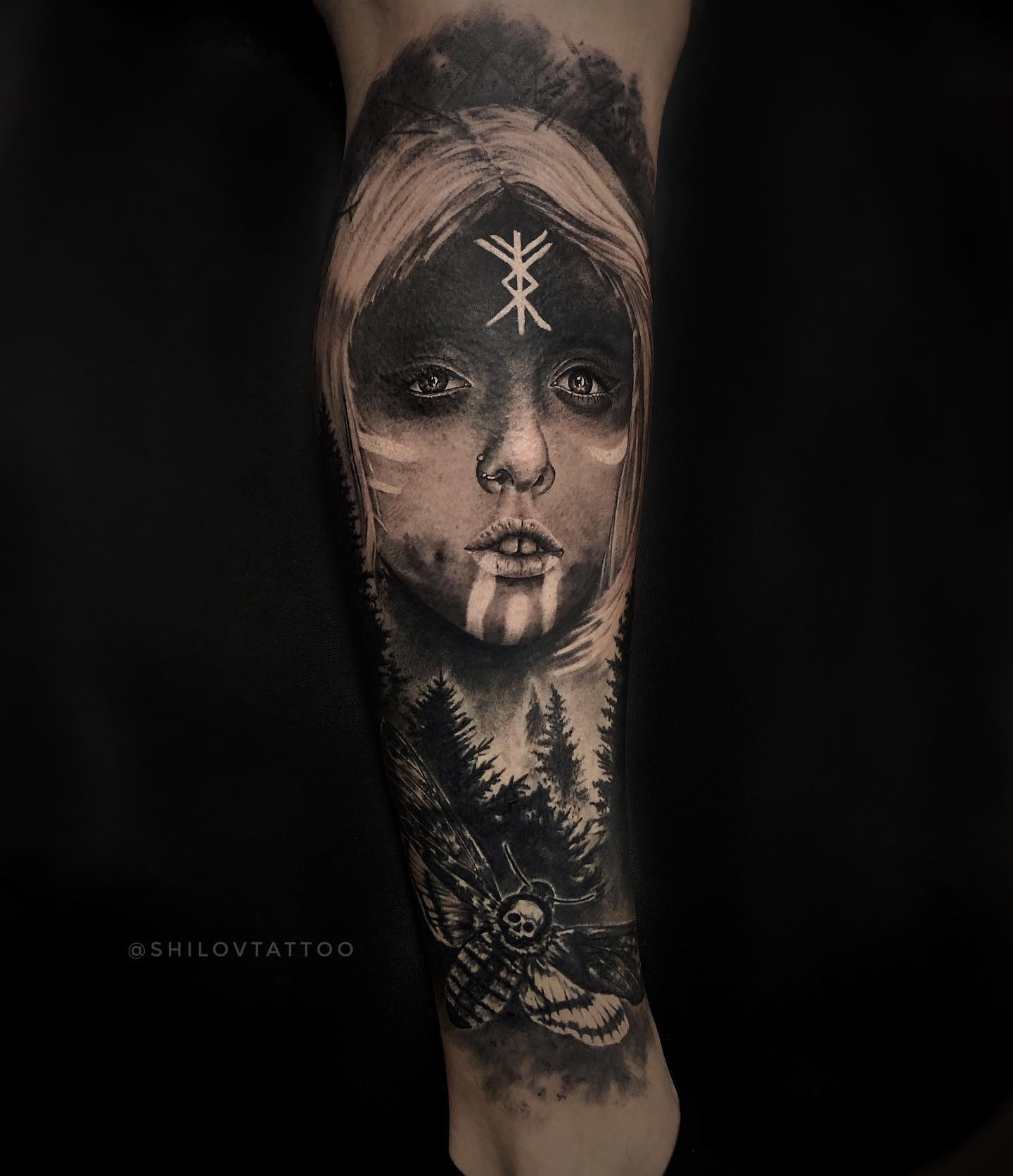 Forest Oracle and Death’s-Head Moth - Tattoos.com