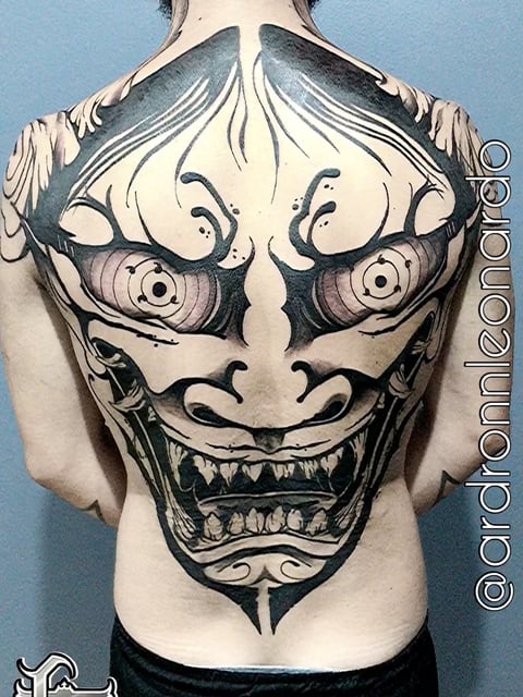 Full-Back Oni Mask - Tattoos.com