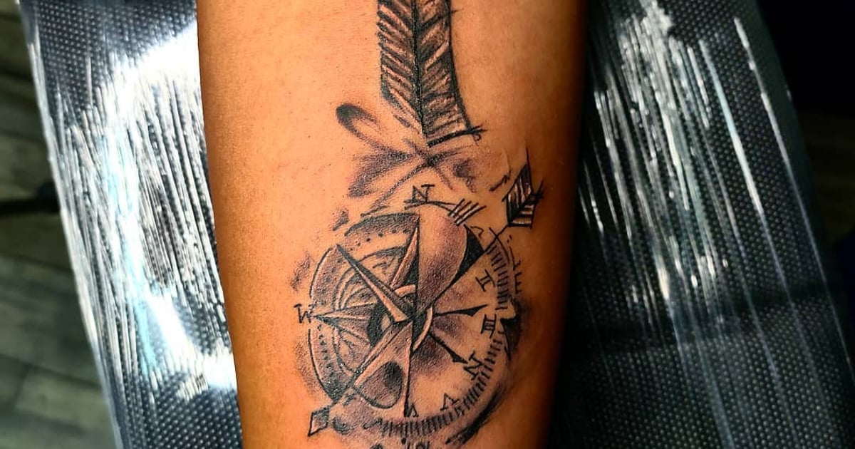 Northbound Compass and Arrow - Tattoos.com
