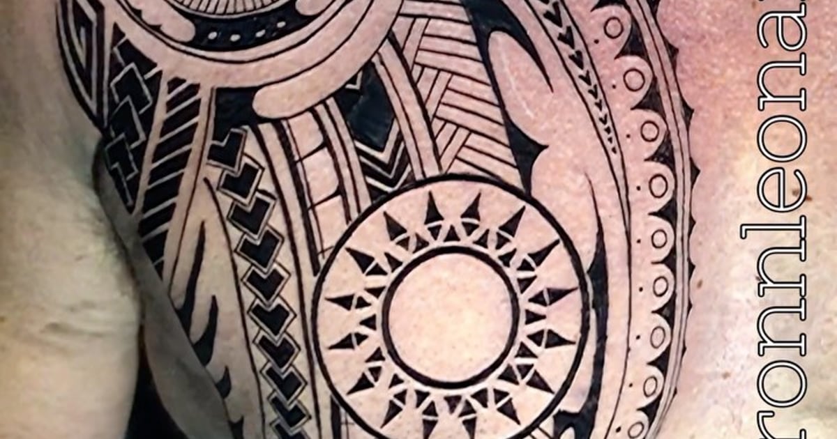 Polynesian Chest & Shoulder Panel - Tattoos.com