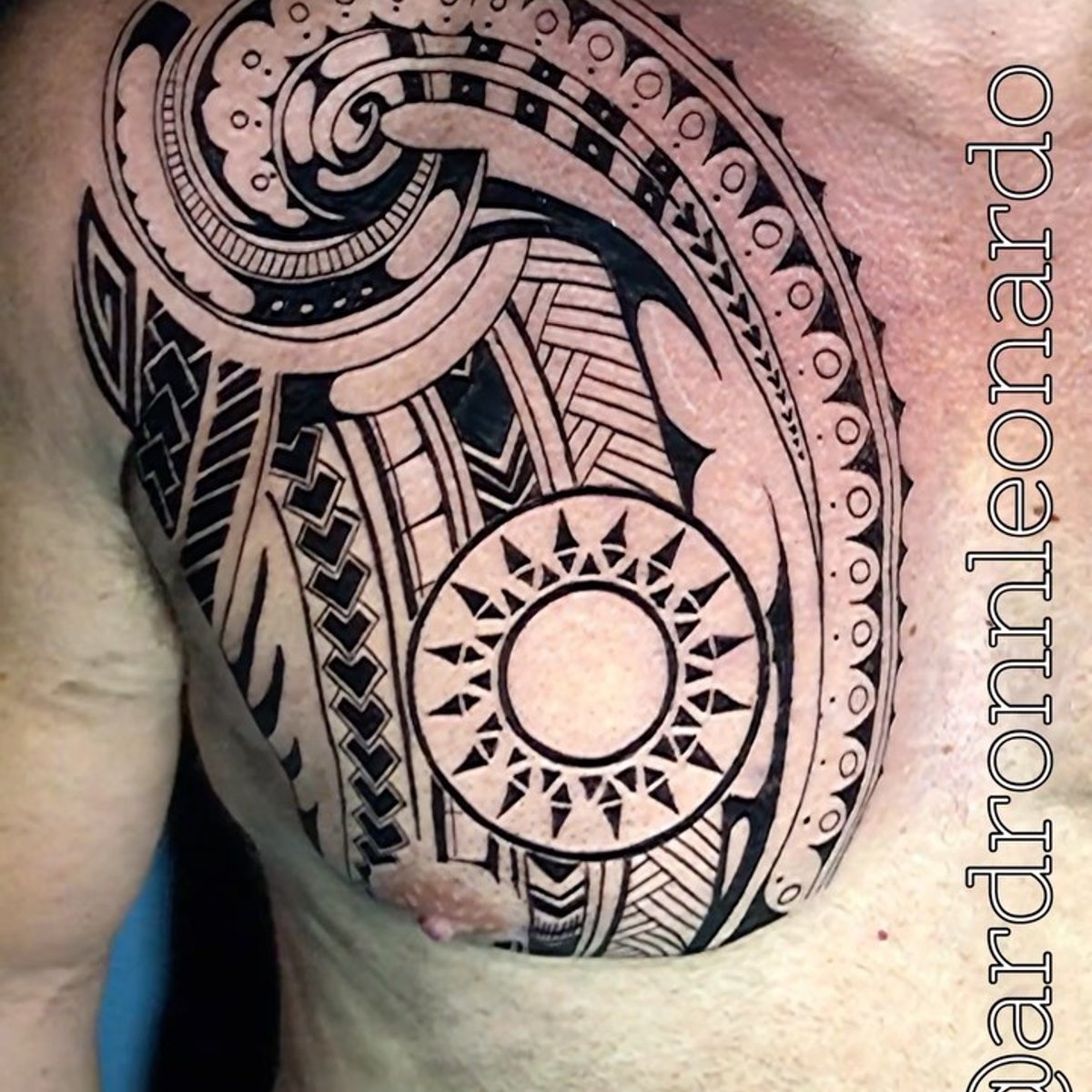 Polynesian Chest & Shoulder Panel - Tattoos.com