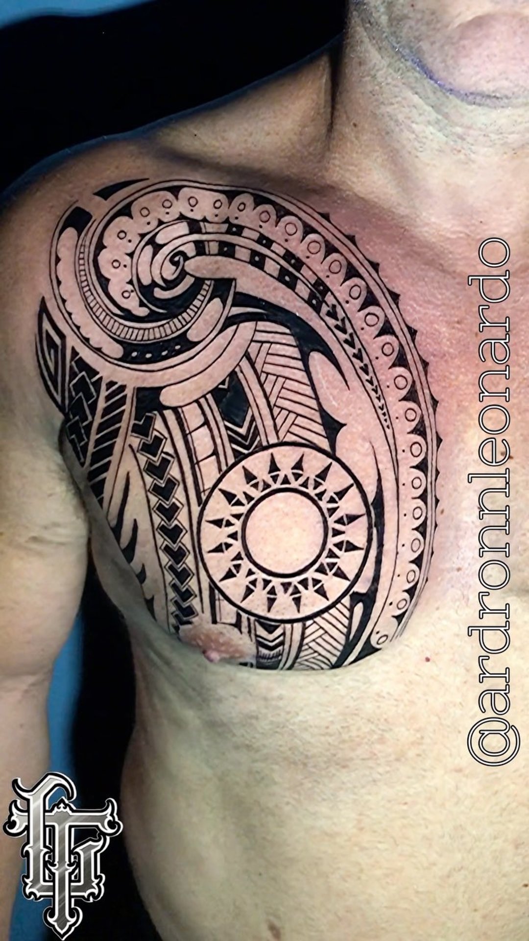 Polynesian Chest & Shoulder Panel - Tattoos.com