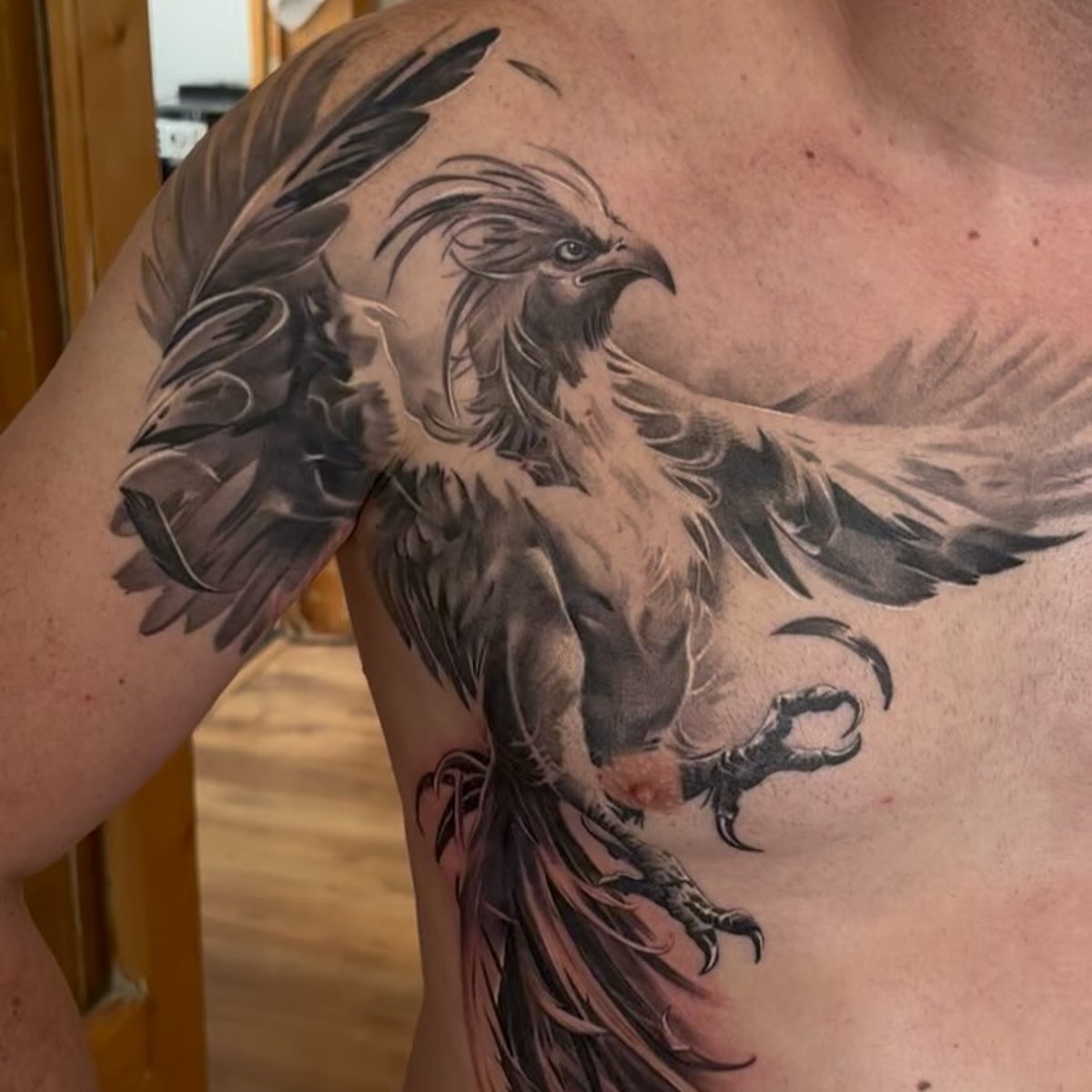 Rising Phoenix Chestpiece - Tattoos.com