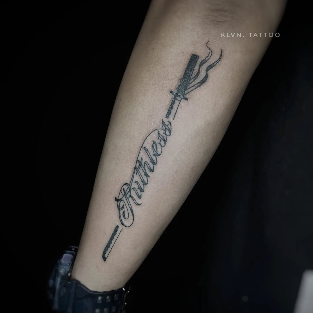 Ruthless Dagger Script - Tattoos.com