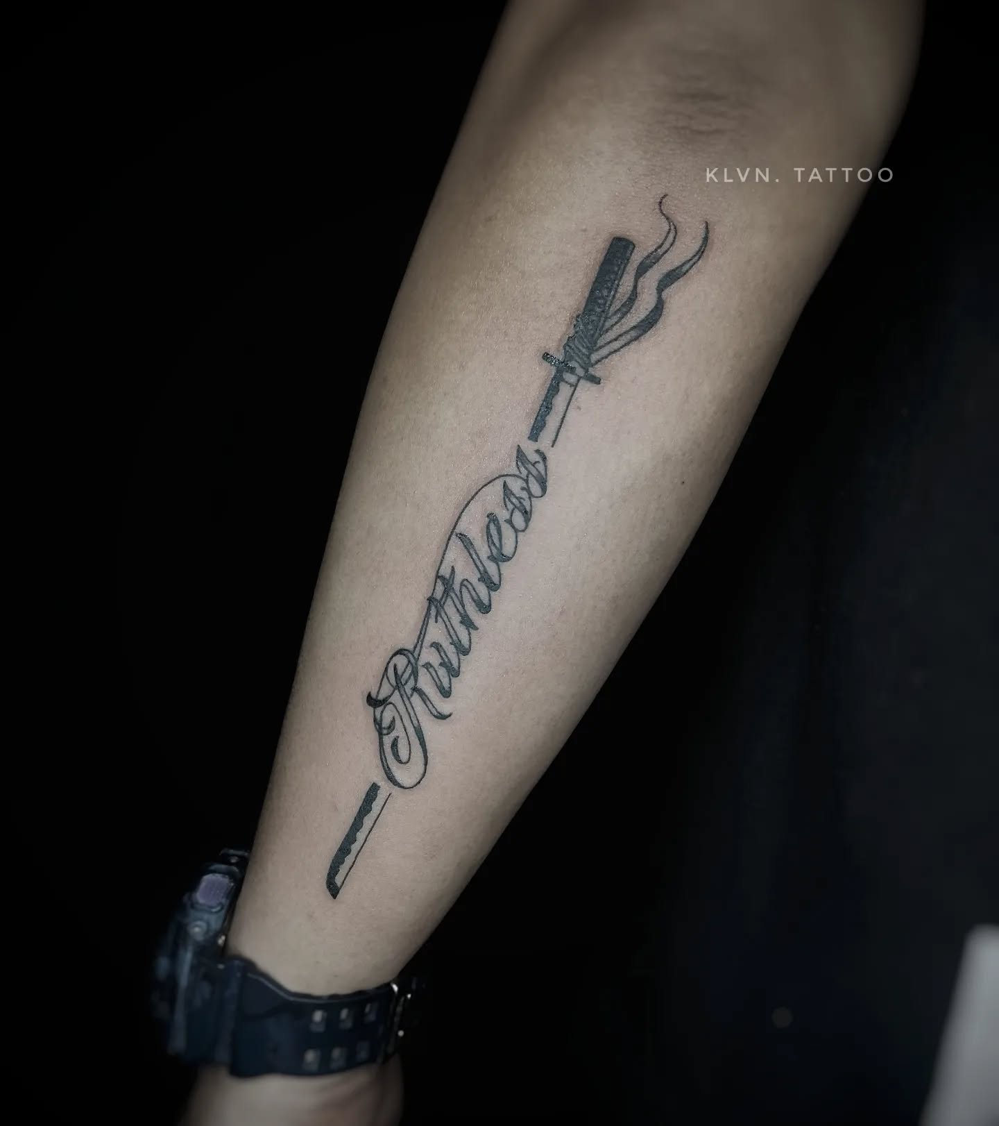 Ruthless Dagger Script - Tattoos.com