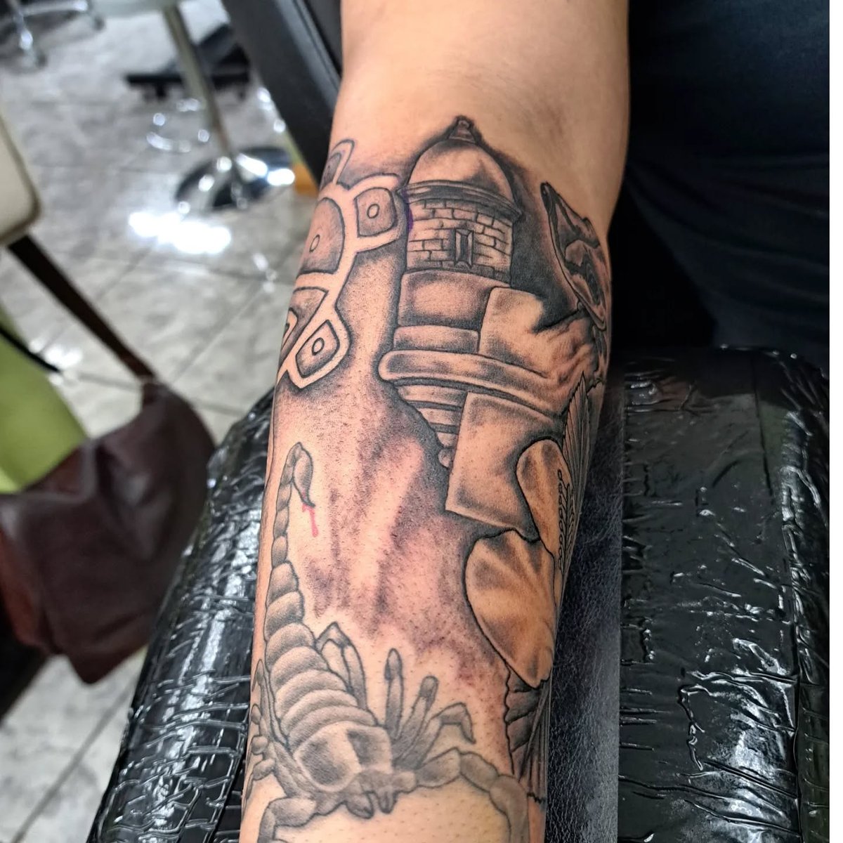 Sentinel Scorpion and Watchtower - Tattoos.com