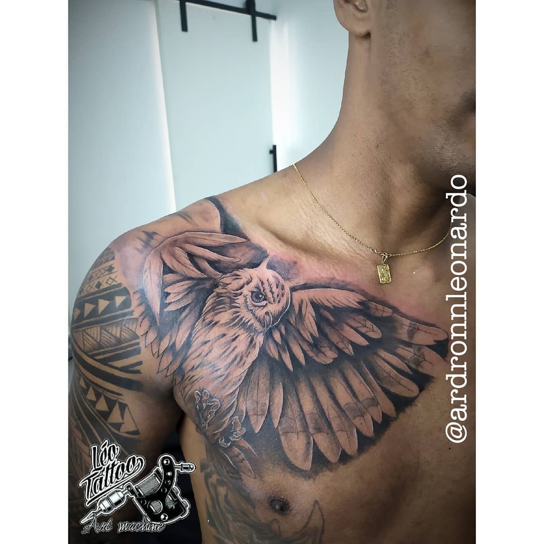 Soaring Owl Chest Piece - Tattoos.com