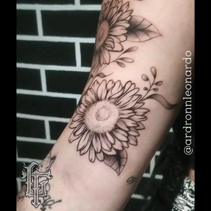 Sunflower Linework Tattoo - Tattoos.com
