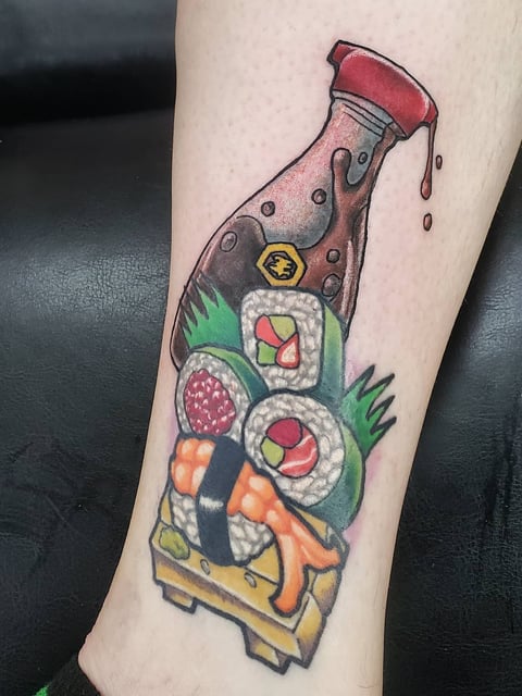 Sushi Stack with Soy Sauce Drip - Tattoos.com