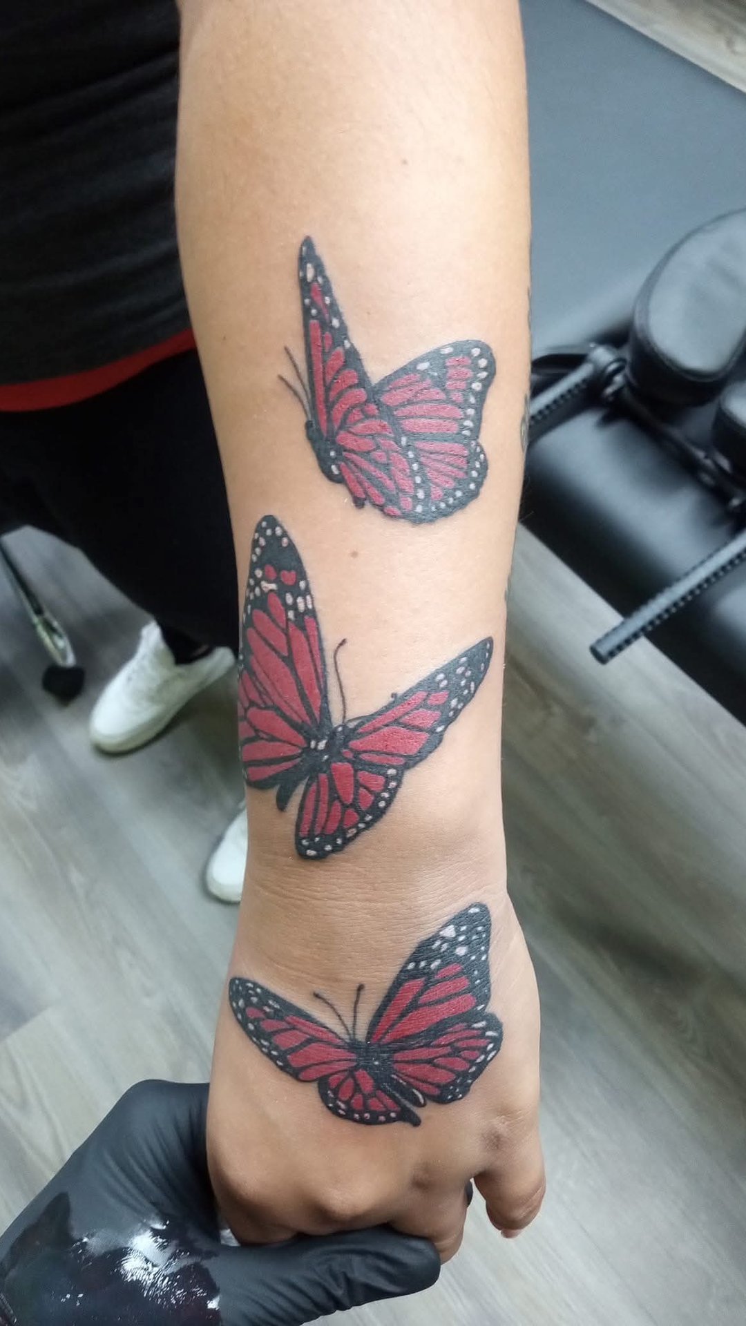 Three Red Monarch Butterflies - Tattoos.com