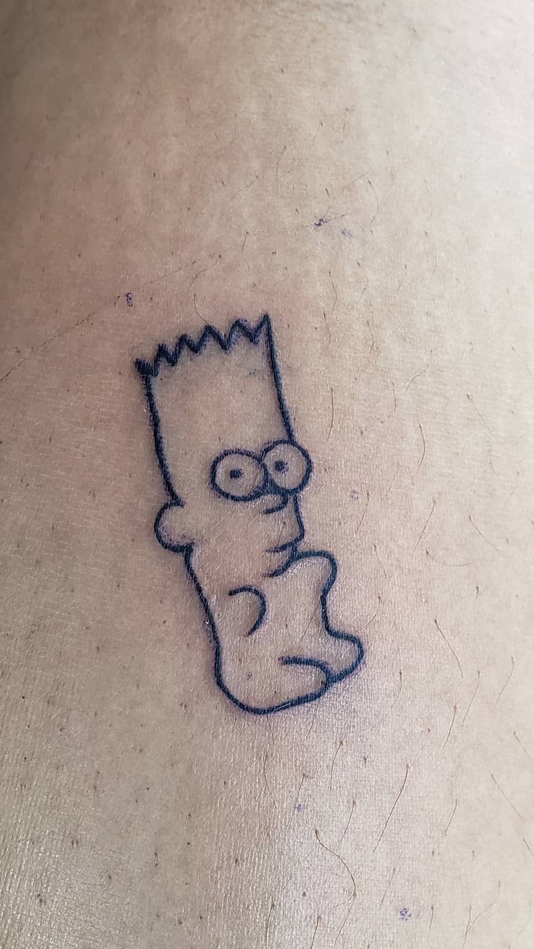 Tiny Bart Simpson Linework - Tattoos.com