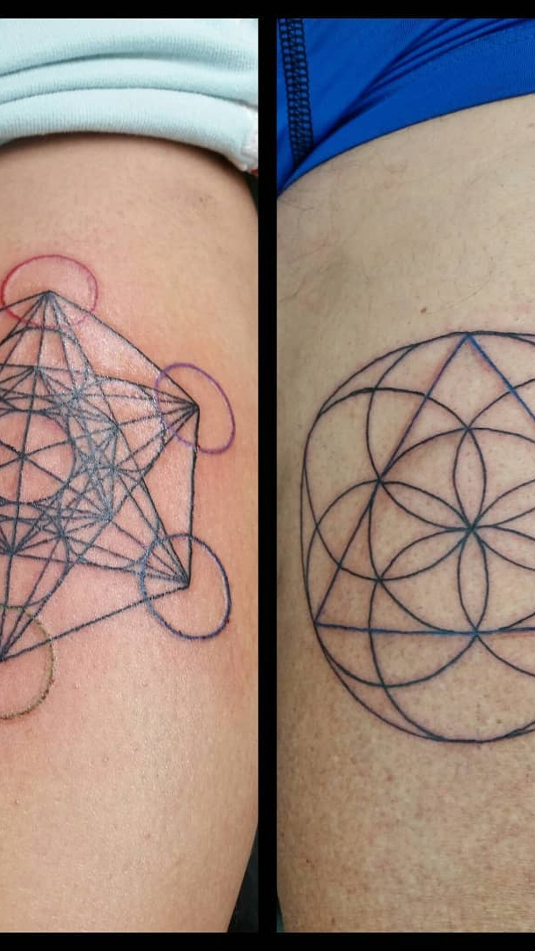 Twin Sacred Geometry: Metatron's Cube & Flower of Life - Tattoos.com