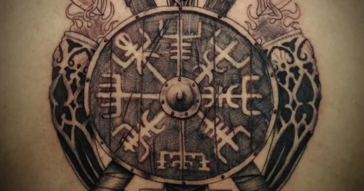Viking Shield and Axes with Mjölnir - Tattoos.com