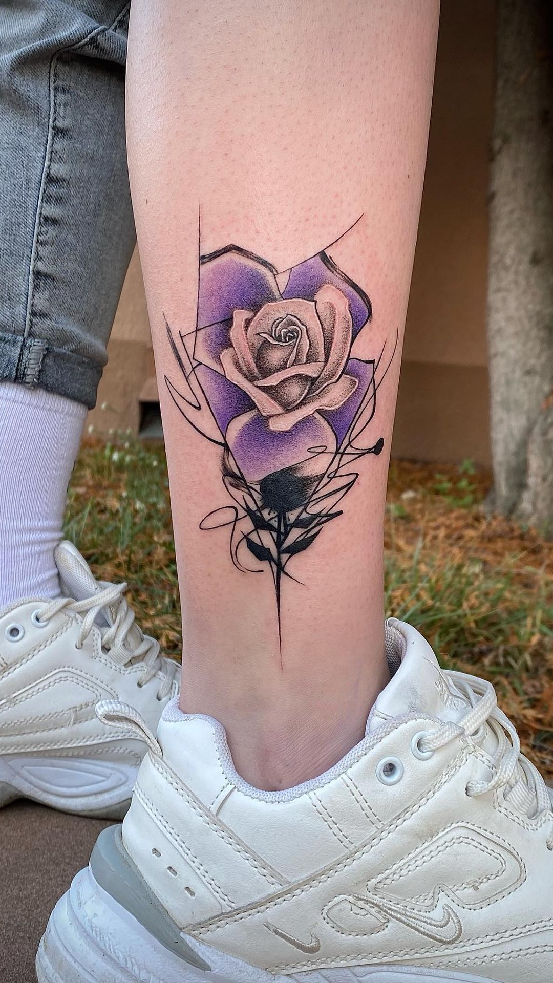 Violet Sketch Rose - Tattoos.com
